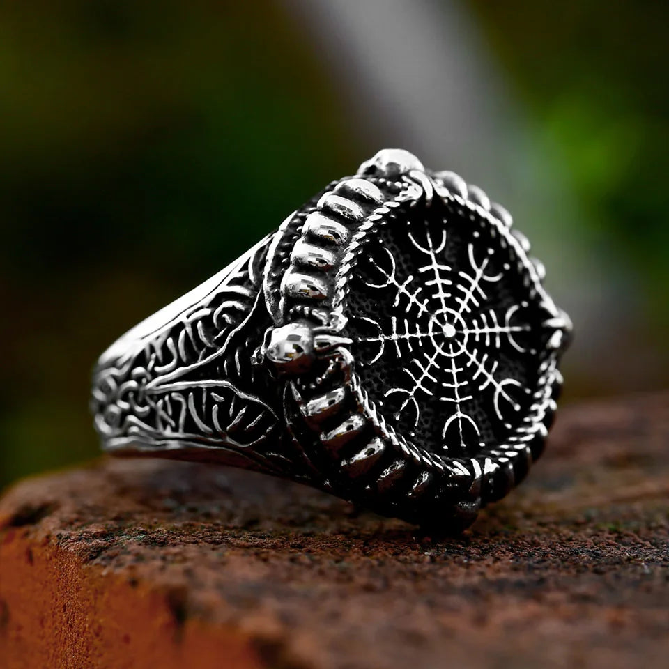 Ægishjálmr Helm of Awe Viking Pagan Ring | Norse Scandinavian Jewelry ...