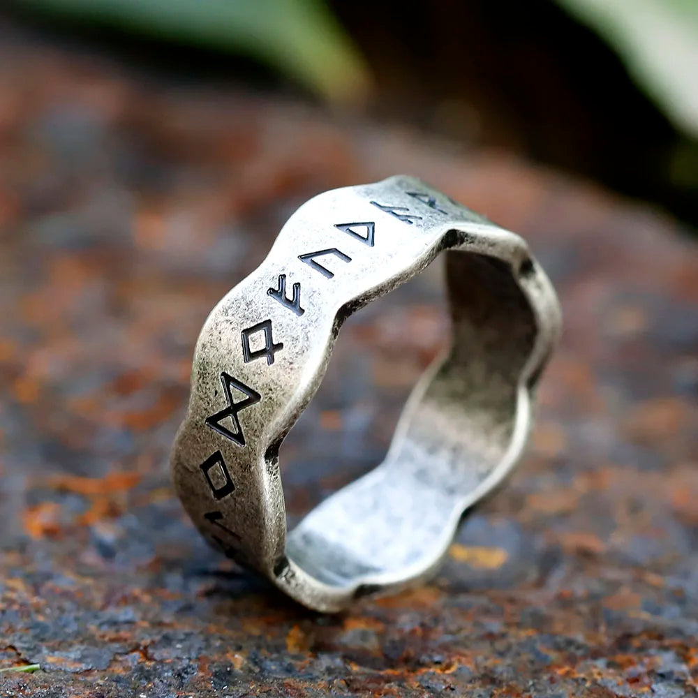 Elder Futhark Viking Crown Ring | Old Norse, Pagan & Scandinavian Jewelry