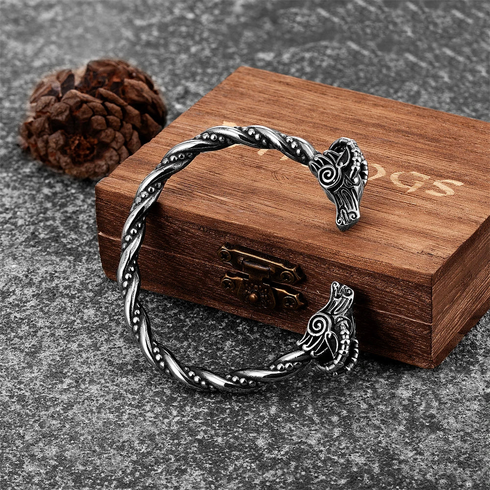 Thor's Goats Viking Bangle Arm Ring - Tanngrisnir & Tanngnjóstr